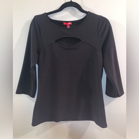 BONGO | Tops | Bongo Xl Black 34 Sleeve Top Peekaboo Open Front Flare ...